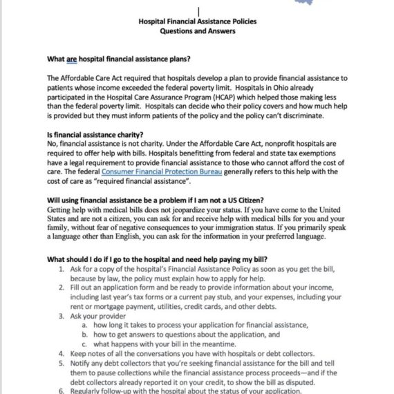 Hospital Financial Assistance and HCAP - UHCAN Ohio | Universal Health ...
